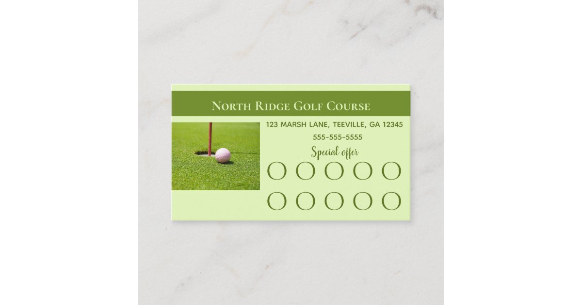 Editable Golf Loyalty Card | Zazzle