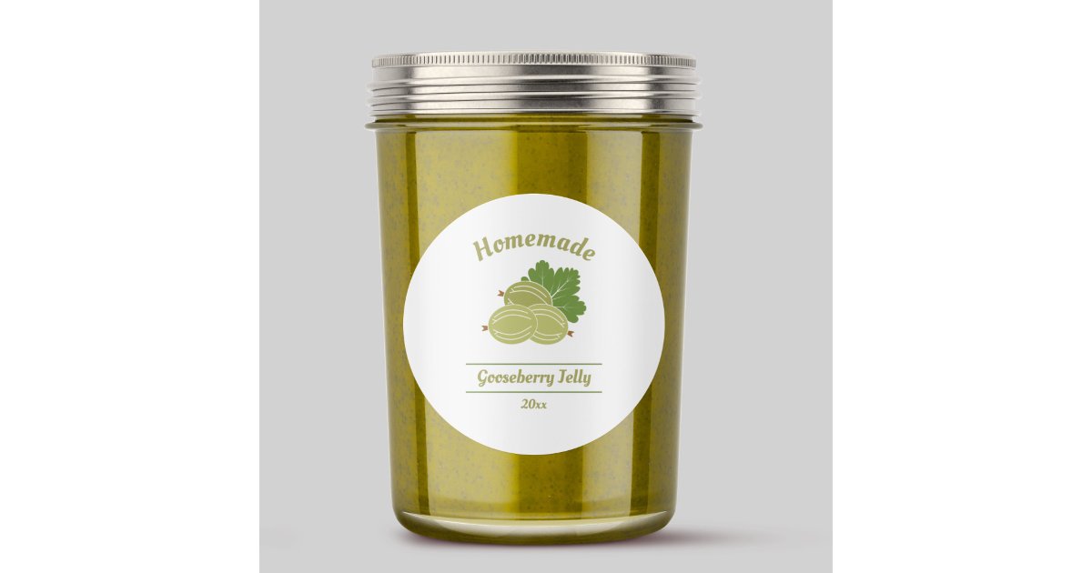 Editable Gooseberry Jelly Label Sticker | Zazzle