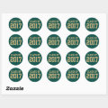 Editable Green Gold Class of 2018 Graduation Classic Round Sticker | Zazzle