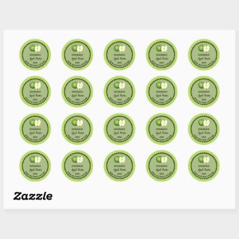 Editable Green Polka Dot Apple Butter Label | Zazzle