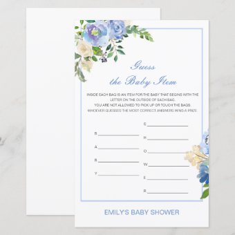 Editable Guess the Baby Item Baby Shower Game | Zazzle