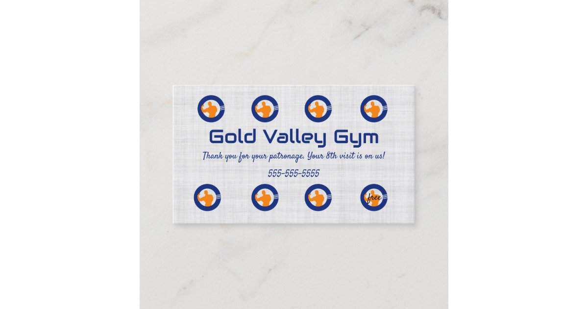 Editable Gym Loyalty Rewards Card | Zazzle