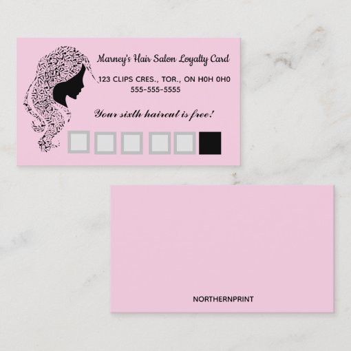 Editable Hair Salon Loyalty Rewards Card | Zazzle