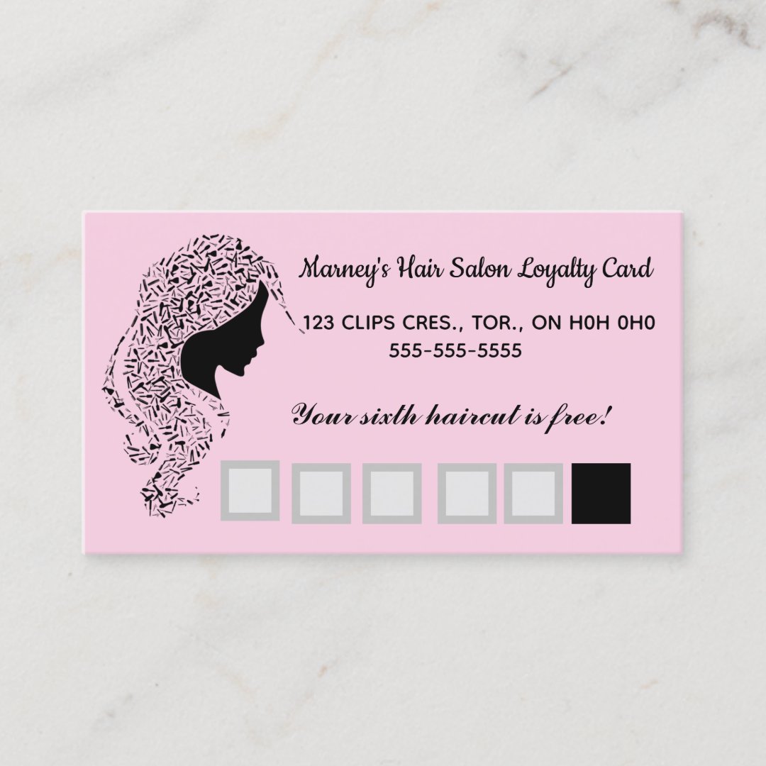Editable Hair Salon Loyalty Rewards Card | Zazzle