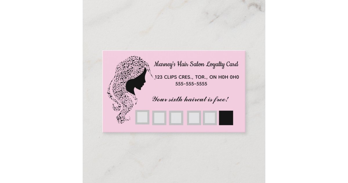 Editable Hair Salon Loyalty Rewards Card | Zazzle