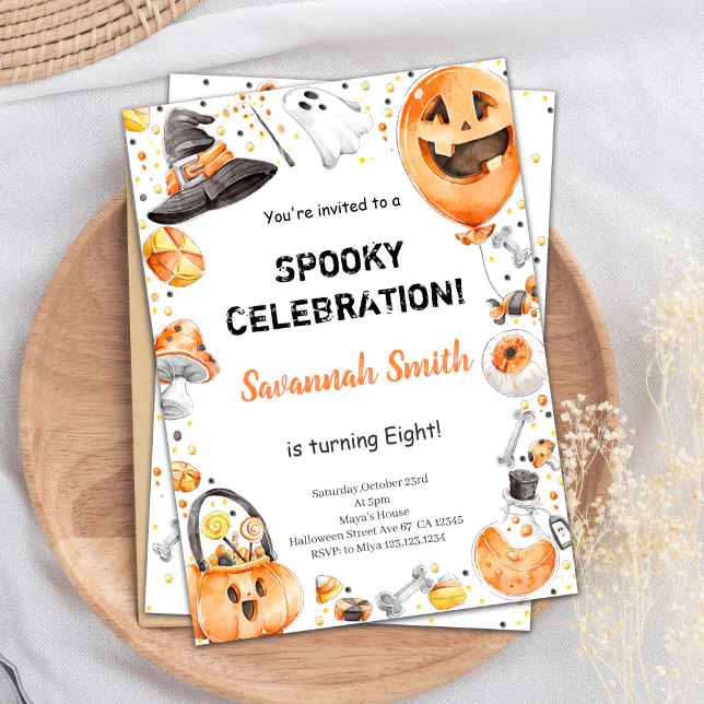 Editable Halloween Birthday Invitation | Zazzle
