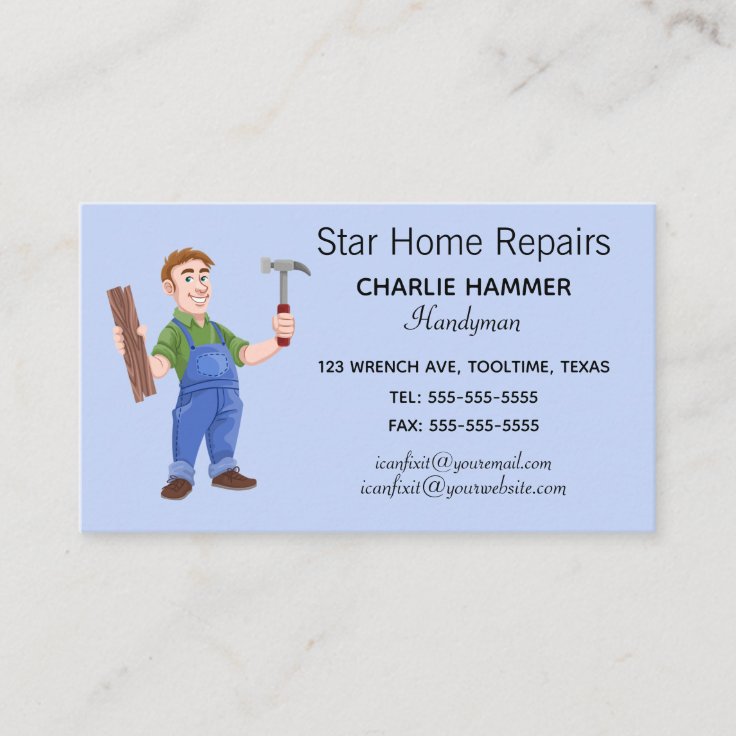 Editable Handyman Business Card | Zazzle