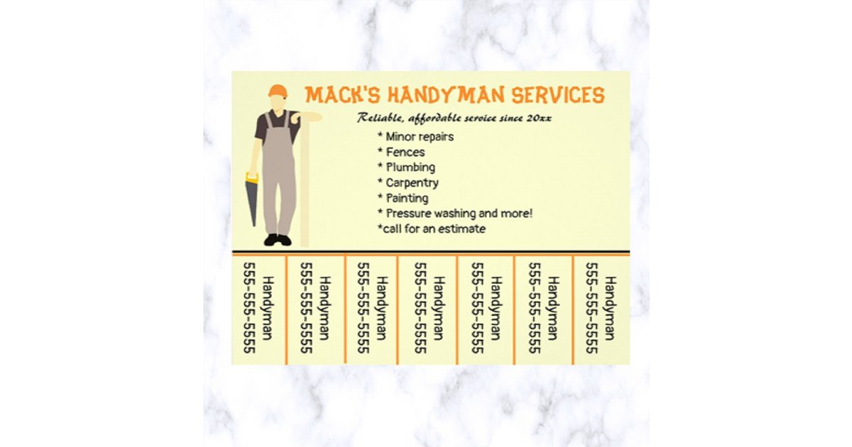 Editable Handyman Phone Number Flyer | Zazzle