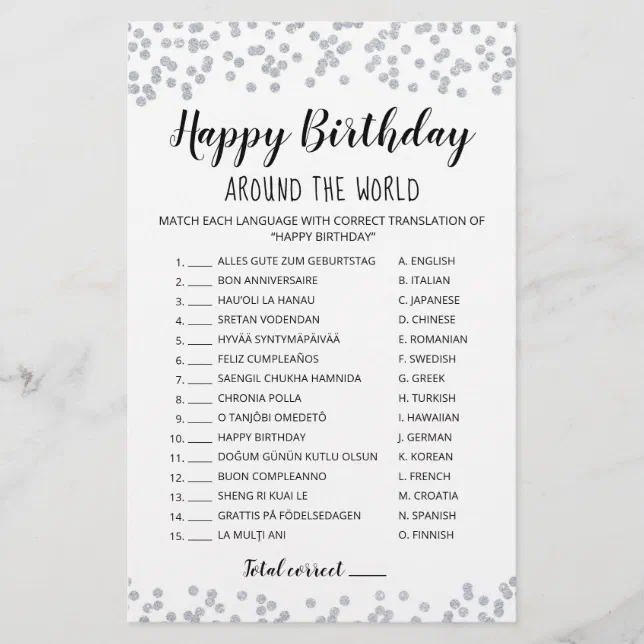 Editable Happy Birthday around the world Game | Zazzle