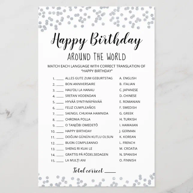 Editable Happy Birthday around the world Game | Zazzle