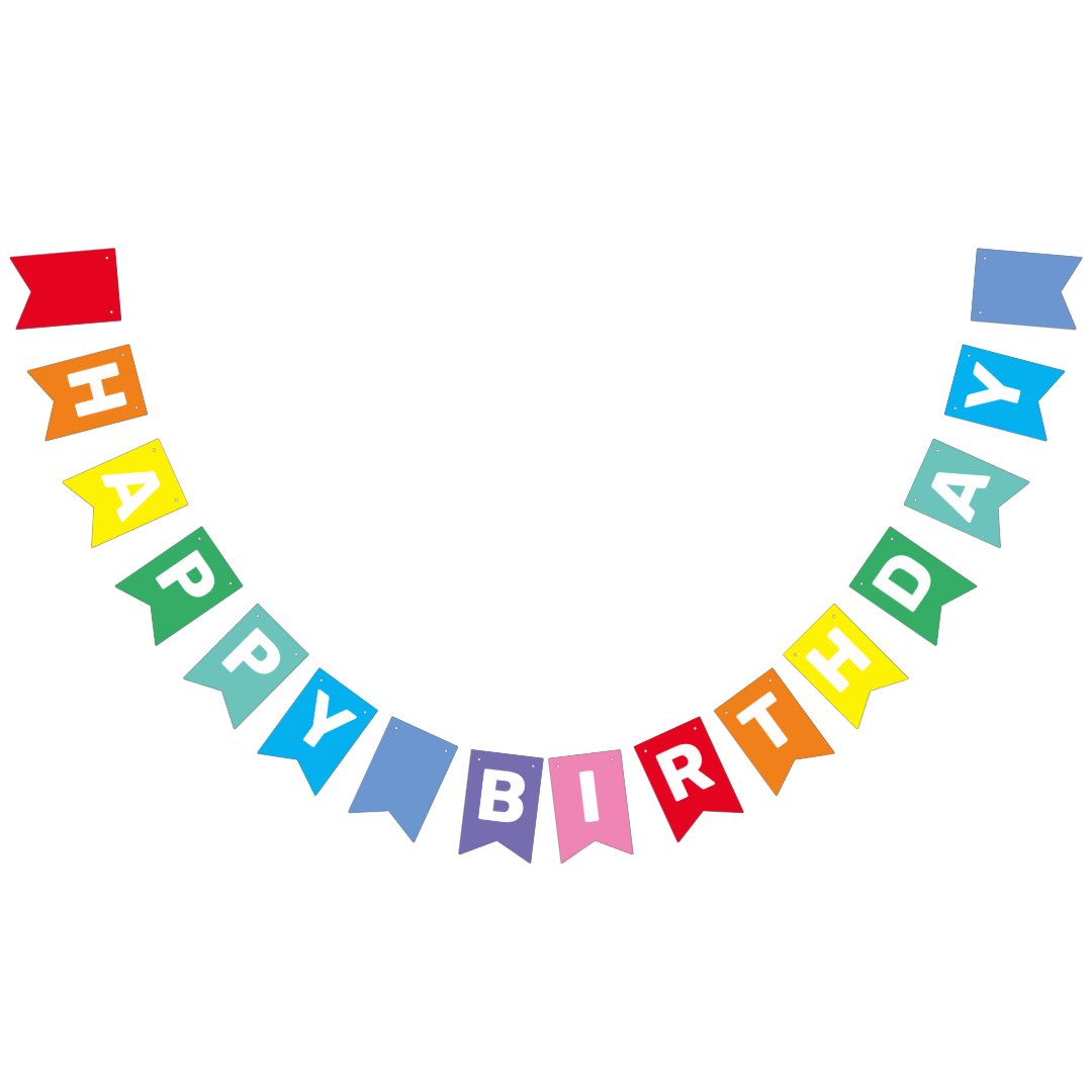 Editable Happy Birthday Rainbow Banner | Zazzle