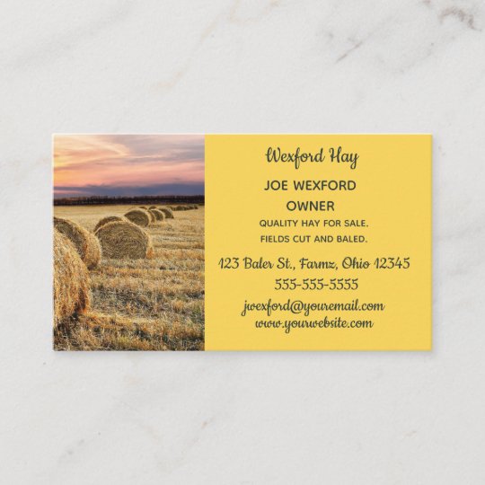 Editable Hay Bale Business Card | Zazzle.com