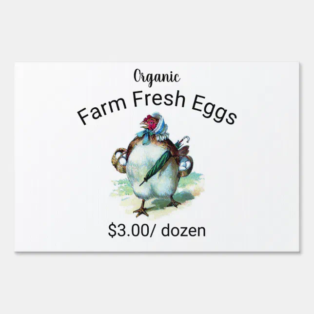 Editable Hen With Eggs Farm Fresh Eggs Sign | Zazzle
