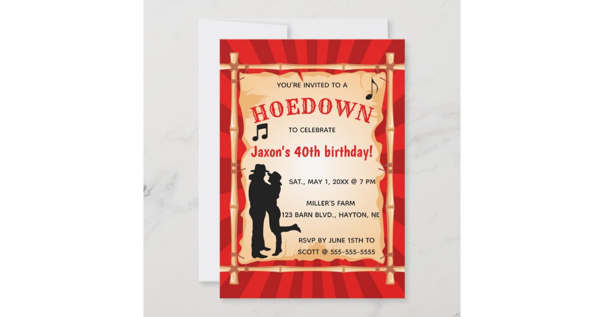 Editable Hoedown Shindig Country Western Birthday Invitation | Zazzle