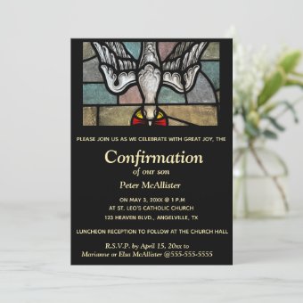 Editable Holy Spirit Religious Event Stained Glass Invitation | Zazzle