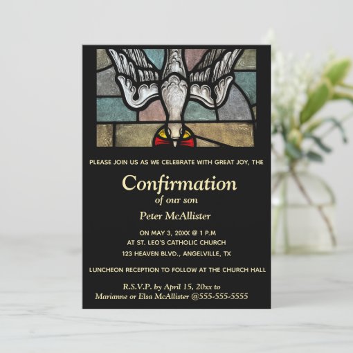 Editable Holy Spirit Religious Event Stained Glass Invitation | Zazzle