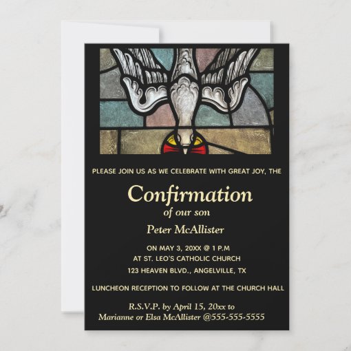 Editable Holy Spirit Religious Event Stained Glass Invitation | Zazzle