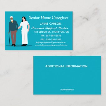Editable Home Care and Personal Nursing Services Business Card | Zazzle