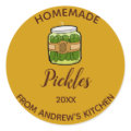 Editable Homemade Pickles Classic Round Sticker | Zazzle