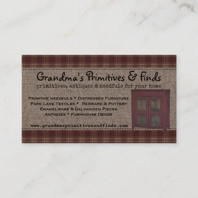 EDITABLE Homespun Country Style Business Card | Zazzle