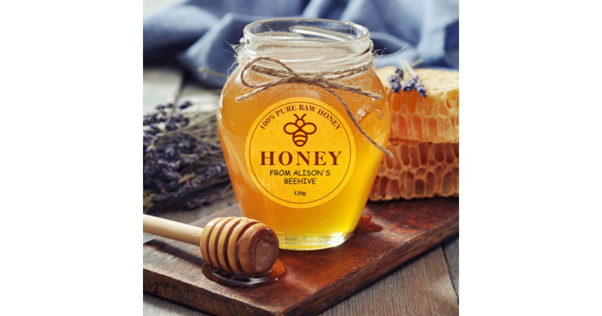 Editable Honey Apiary Label Sticker | Zazzle