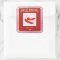 Editable Hot Pepper Sauce Square Sticker | Zazzle