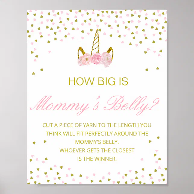 Editable How Big is Mommy's Belly Game Poster | Zazzle
