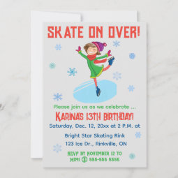 Editable Ice Skating Birthday Party Invitation | Zazzle