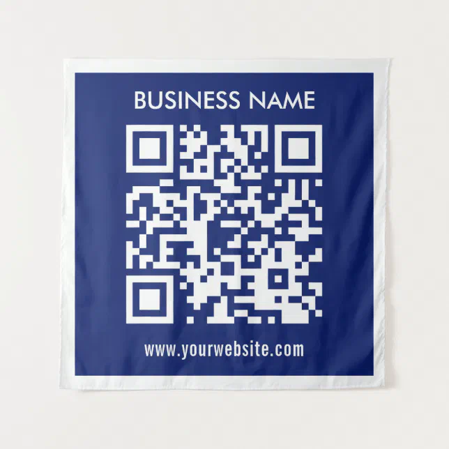 Editable (instantly generated) QR code | Navy Blue Tapestry | Zazzle