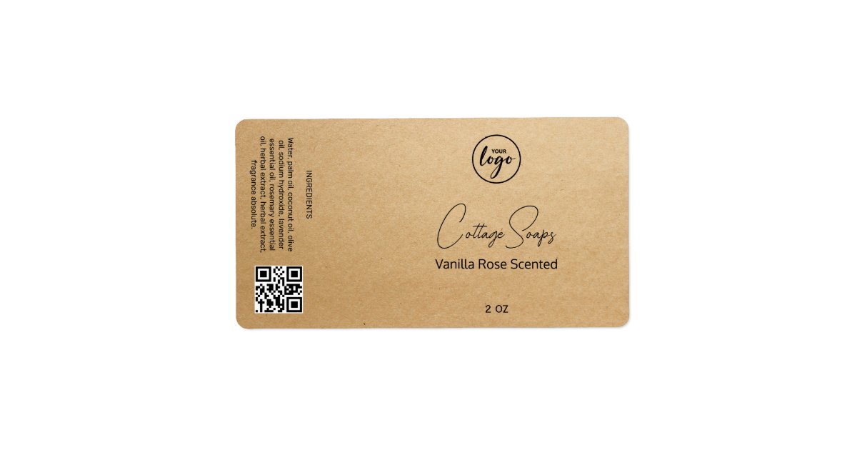 Editable Kraft Paper Soap Packaging Labels | Zazzle