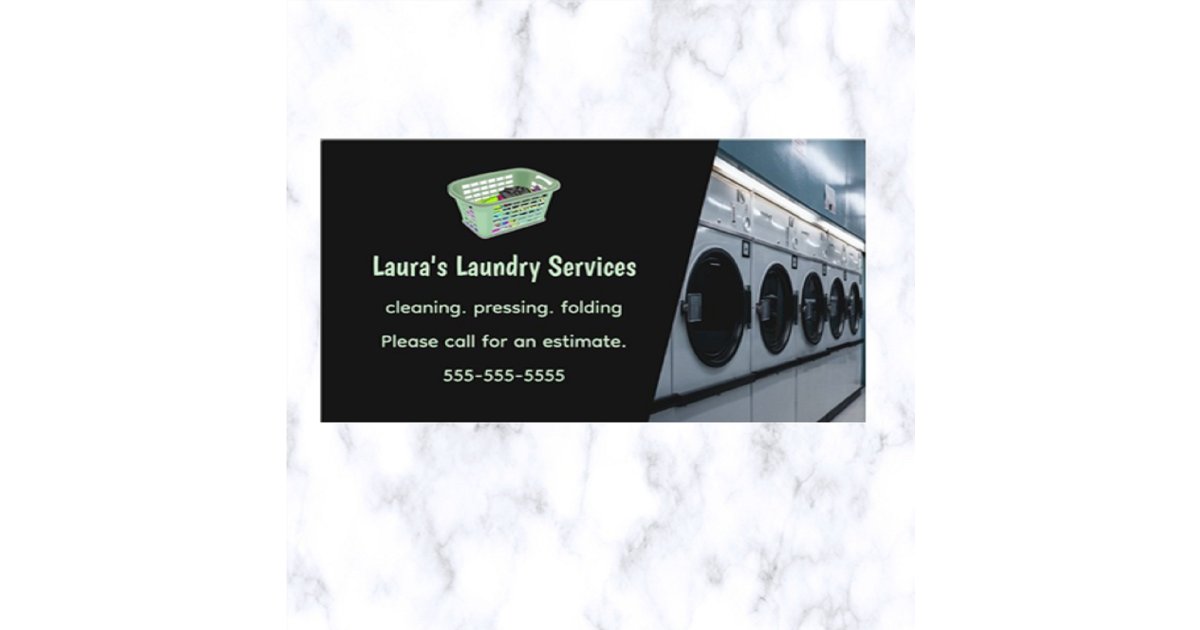 Editable Laundry Services Business Card | Zazzle