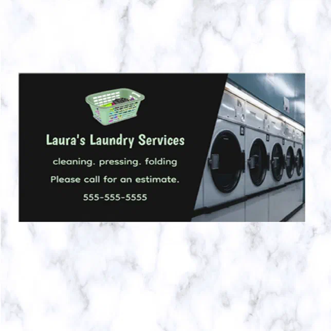 Editable Laundry Services Business Card | Zazzle