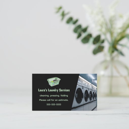 Editable Laundry Services Business Card | Zazzle