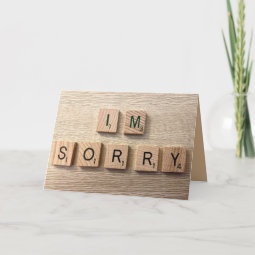 Editable Letter Tiles Sorry Apology Card | Zazzle