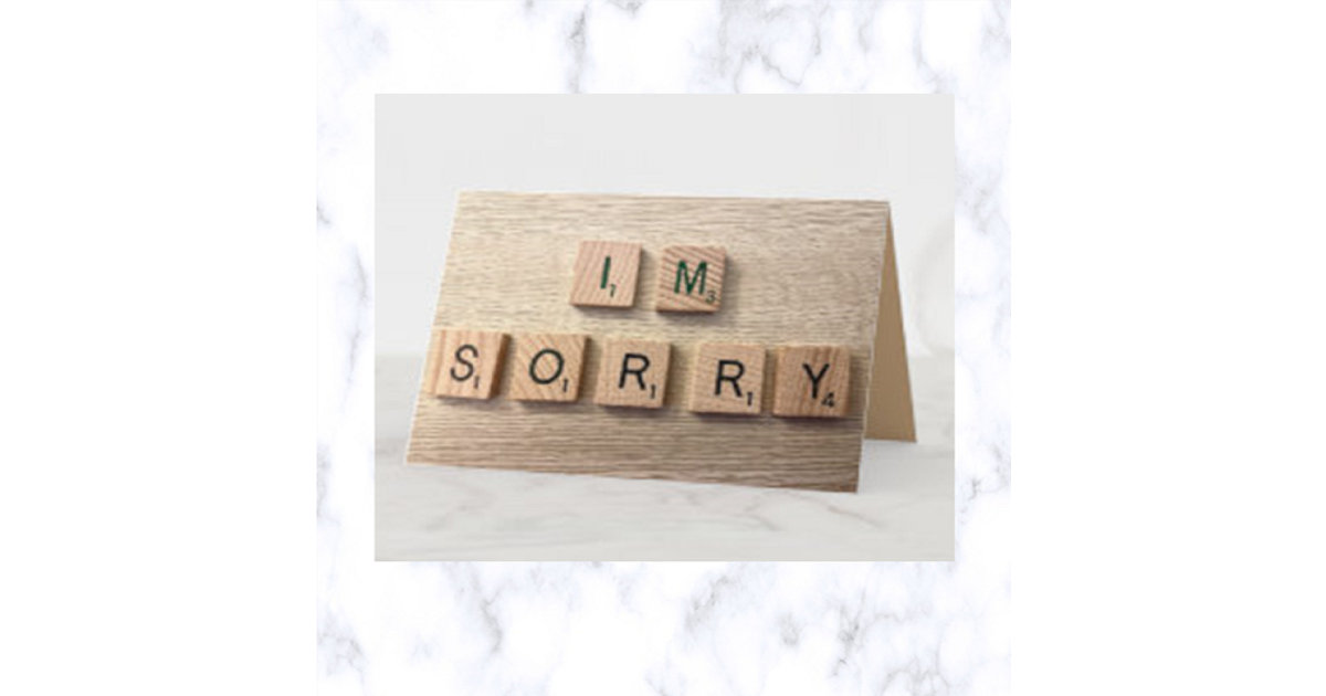 Editable Letter Tiles Sorry Apology Card | Zazzle
