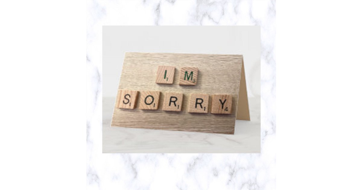 Editable Letter Tiles Sorry Apology Card | Zazzle
