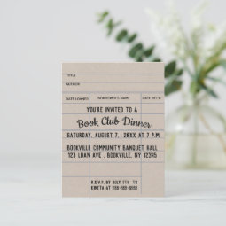 Editable Library Loan Card Invitation | Zazzle