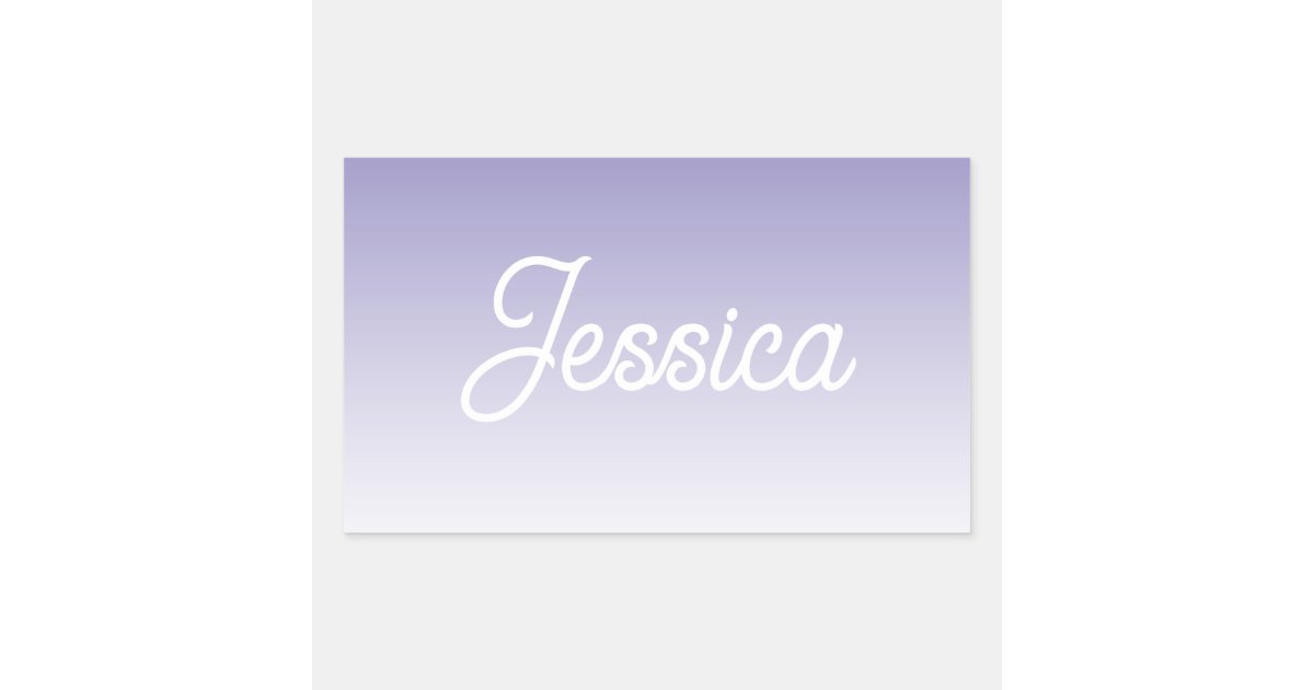 (Editable) Light Purple Color Ombre & Your Text Rectangular Sticker ...