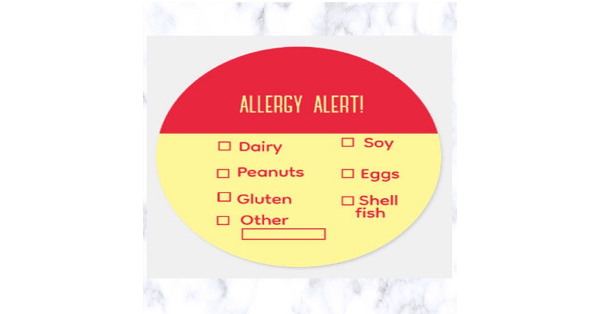 Editable List of Allergy Alerts Sticker | Zazzle