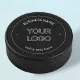Editable Logo Replacement & Business Name | Black Hockey Puck | Zazzle