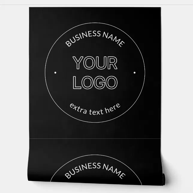 Editable Logo Replacement & Business Name | Black Wallpaper | Zazzle