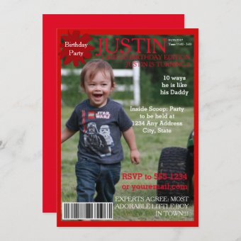 Editable Magazine Cover Party Invitation | Zazzle