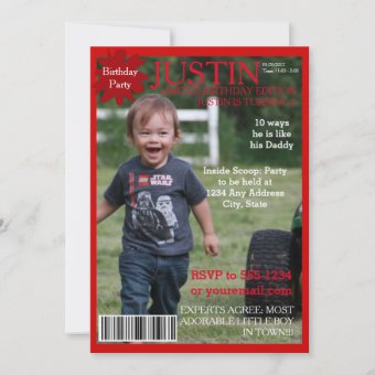 Editable Magazine Cover Party Invitation | Zazzle