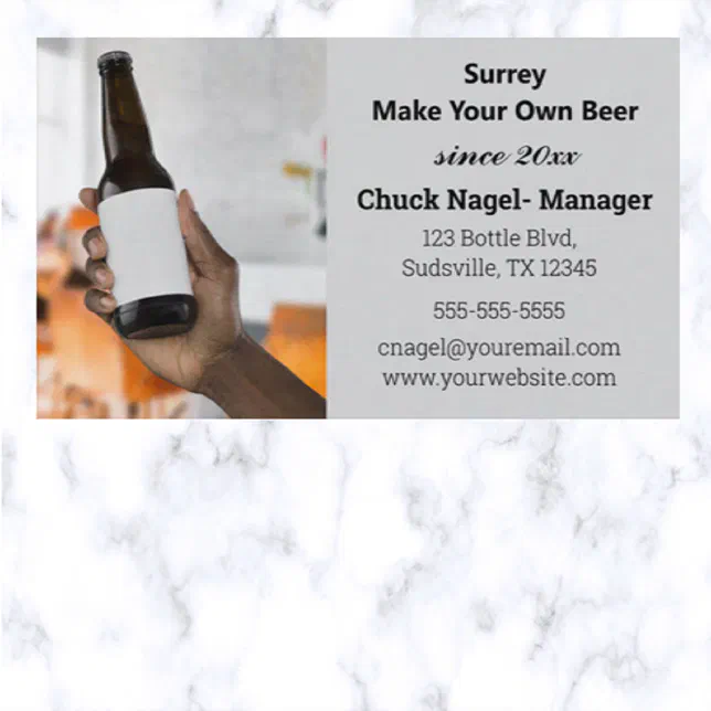 Editable Make Your Own Beer Business Card | Zazzle