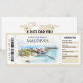 Editable Maldives Plane Boarding Pass Ticket Invitation | Zazzle