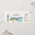 Editable Maldives Plane Boarding Pass Ticket Invitation | Zazzle