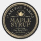 Editable Maple Syrup Fancy Border Black and Gold Classic Round Sticker ...