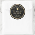 Editable Maple Syrup Fancy Border Black and Gold Classic Round Sticker ...