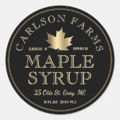 Editable Maple Syrup Gold Maple Leaf Label | Zazzle
