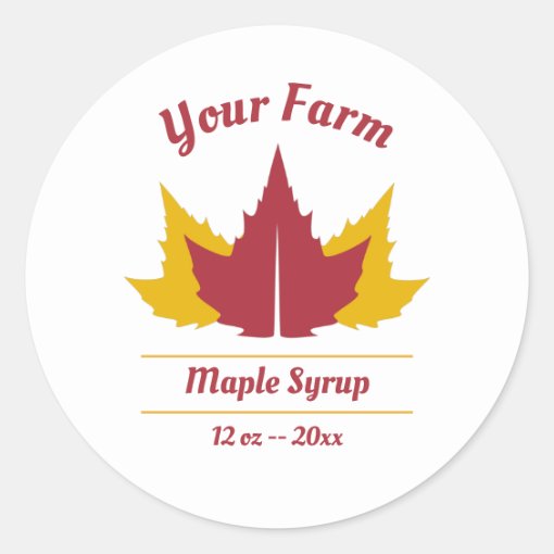 Editable Maple Syrup Label Sticker | Zazzle